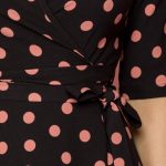 Rochie LaDonna Neagra Petrecuta Cu Buline Roz Prafuit Imprimate Si Tull ...